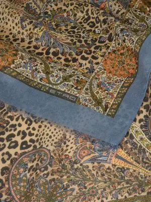 Etro Floral Paisley Pattern Frayed Scarf