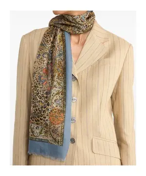 Etro Floral Paisley Pattern Frayed Scarf