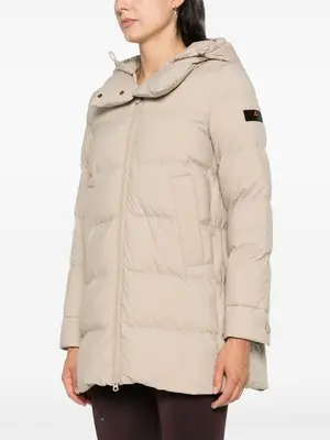 Peuterey Logo Patch Zip-up Hooded Down Coat