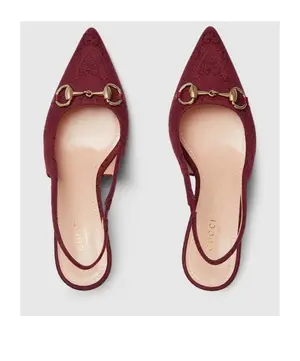 Gucci 85mm Horsebit Slingback Pumps