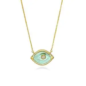 MYRTO KATRAMADOU JEWELLERY Evil Eye Necklace - Green