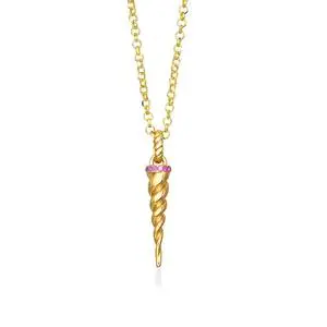 MYRTO KATRAMADOU JEWELLERY Unicorn Charm Necklace In 18k Gold-plated Silver With Ruby - Red