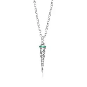 MYRTO KATRAMADOU JEWELLERY Silver 925 Emerald Unicorn Charm Necklace - Green