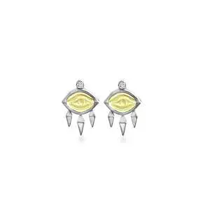 MYRTO KATRAMADOU JEWELLERY Aegean Eye Citrine And Diamond Drop Earrings - Yellow