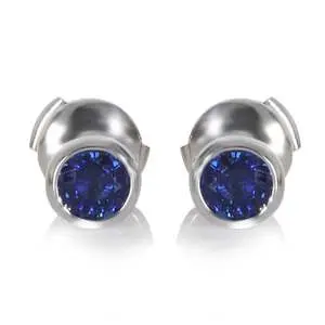 Tiffany & Co. Elsa Peretti Sapphire Stud Earrings - Platinum