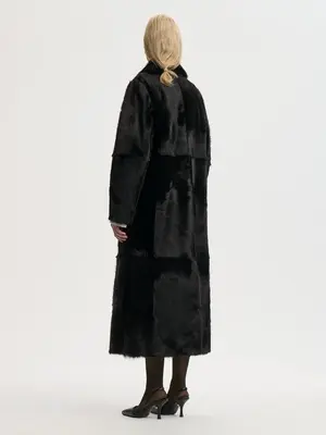 BY MALENE BIRGER Rafaia Shearling Calf Coat