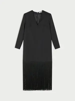 BY MALENE BIRGER Wool Mini Dress With Fringe Hem