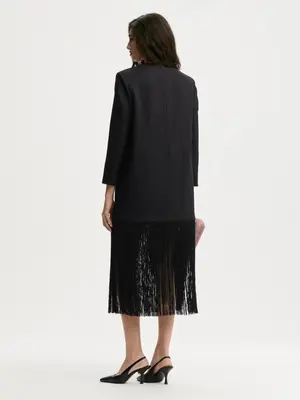 BY MALENE BIRGER Wool Mini Dress With Fringe Hem
