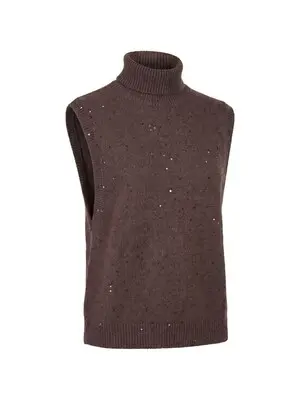 Brunello Cucinelli Sequined Cashmere Vest