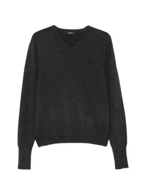 Gucci Cashmere V-neck Sweater With Ribbed Details