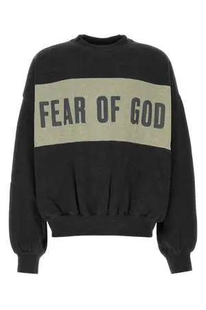 Fear Of God Slate Cotton Blend Oversize Sweatshirt - Black
