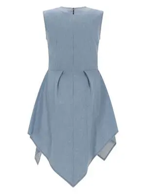 MSGM Sleeveless Asymmetrical Hem Dress - Blue