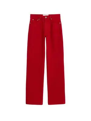 AMI Paris High-rise Straight-leg Jeans - Red