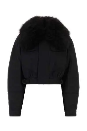 Dsquared2 Padded Cotton-blend Jacket With Fur Collar