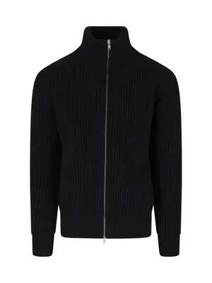 MAISON MARGIELA Ribbed Zip-front Mock Neck Sweater