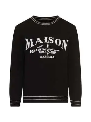 MAISON MARGIELA Graphic Logo Crewneck Sweater - Black