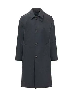 SCHNEIDERS Long Hubertus Overcoat With Buttons - Blue