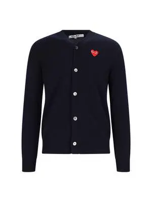 Play Comme Des Garcon Wool Sweater With Play Heart Motif - Blue