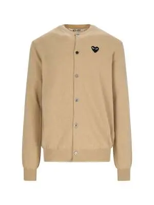 Play Comme Des Garcon 100% Wool Sweatshirt Sweater - Beige
