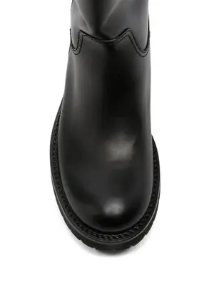 Gucci Web Detail Leather Boots