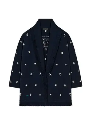 Alanui Echoes Of The Bandana Cashmere Cardigan - Blue