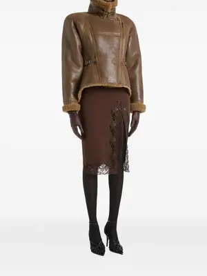 Balmain Lace Detail Midi Skirt