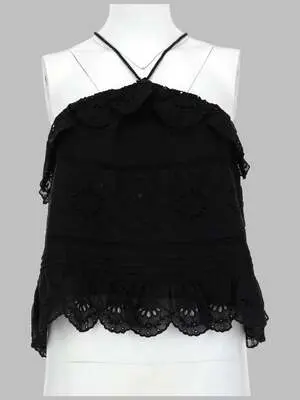MARANT ETOILE Embroidered Eyelet Halter Top