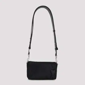 AMI Paris Mini Marcel Polyamide Shoulder Bag - Black