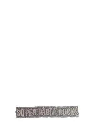 LABEL K Braided Fabric Bracelet With Super Mom Rock Embroidery - Grey