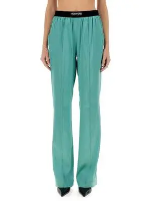 TOM FORD Stretch Silk Pajama Pants - Green