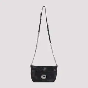 ROGER VIVIER Pilgrim Mini Ew Pocket Micro Nappa Leather Crystal Handbag