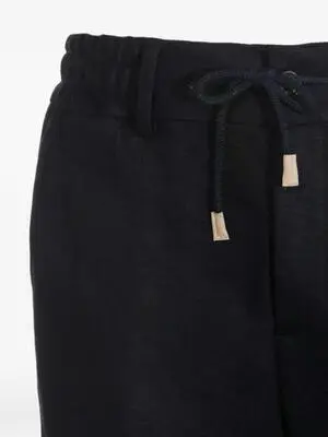 Eleventy Drawstring-waistband Turned-up-hem Trousers