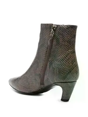 BIBI LOU Snakeskin-effect Leather Ankle Boots - Brown