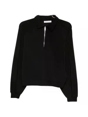 WOC Concord Quarter-zip Raglan-sleeve Polo Sweater - Black