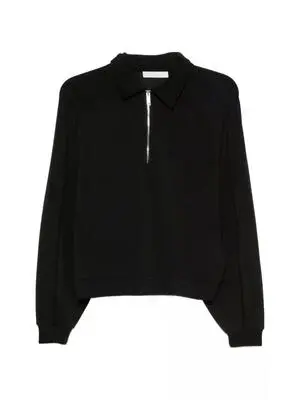 WOC Concord Quarter-zip Raglan-sleeve Polo Sweater - Black
