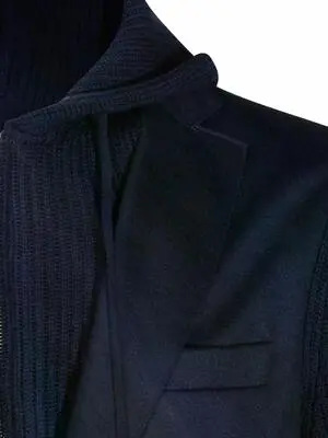 Eleventy Hooded Panelled Wool Jacket