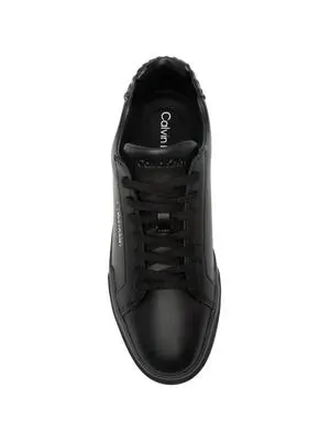 Calvin Klein Quilted-heel Leather Sneakers