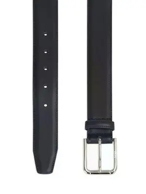 BOSS Leather Belt With Silver-tone Buckle