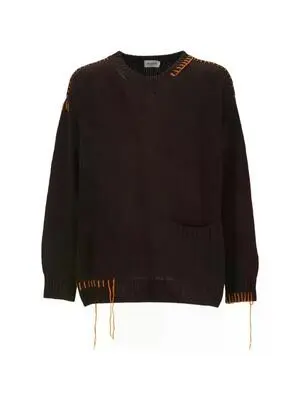 AMISH SUPPLIES Whipstitch Detail Patch Pocket Sweater