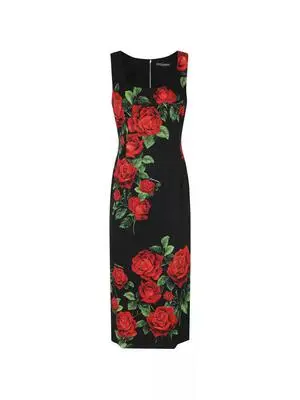 Dolce & Gabbana Floral Print Silk Midi Dress