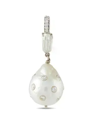 LB EXCLUSIVE 18k White Gold Pearl And Diamond Pendant - Silver