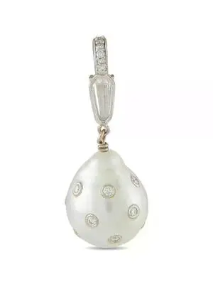 LB EXCLUSIVE 18k White Gold Pearl And Diamond Pendant