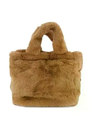 Herno Faux-fur Tote Bag - Neutrals
