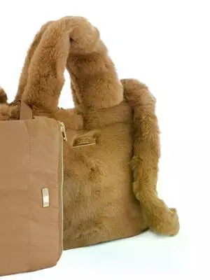 Herno Faux-fur Tote Bag - Neutrals