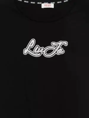 Liu Jo Rhinestone-embellished Logo-print T-shirt