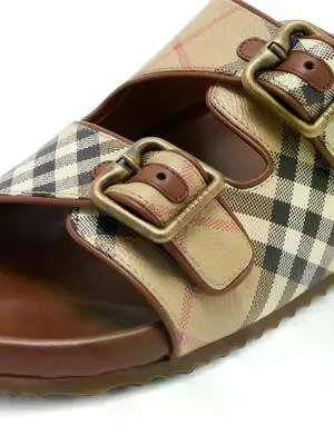 Burberry Check And Leather Urchin Sandals