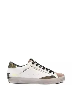 CRIME LONDON Camouflage Print Leather Sneakers - White