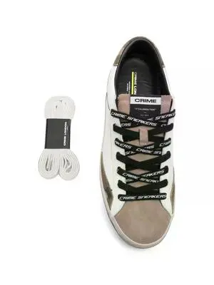 CRIME LONDON Camouflage Print Leather Sneakers