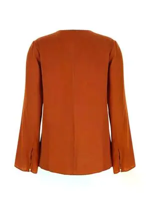 JUCCA V-neck Long-sleeve Silk Blouse