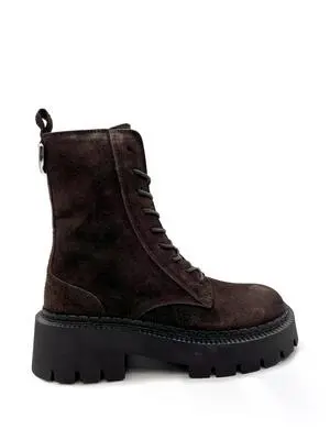 VIC MATIE Lace-up Platform Ankle Boots - Brown